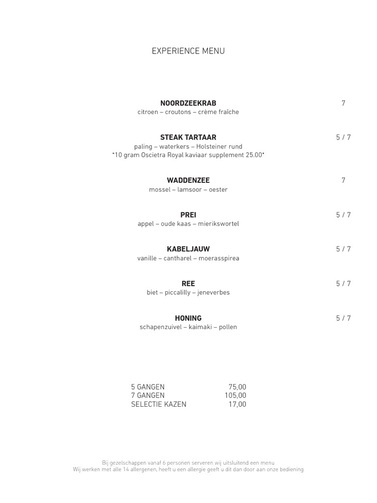 Experience Menu. NL. 2023. Q3. Website | PDF