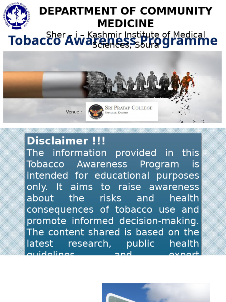 Tobacco Awareness and Cessation Program | PDF | Smoking | Electronic ...