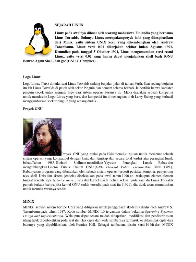 Sejarah Linux | PDF | Komputer