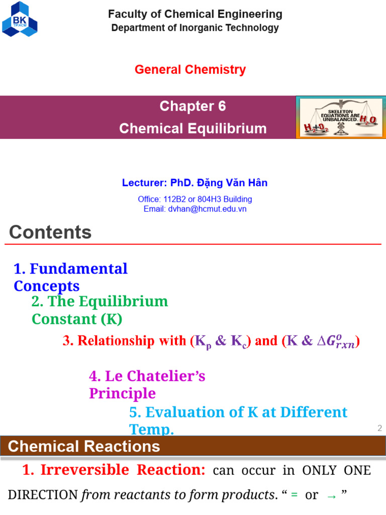 Chapter 6 - Chemical Equilibrium | PDF | Chemical Equilibrium | Chemistry