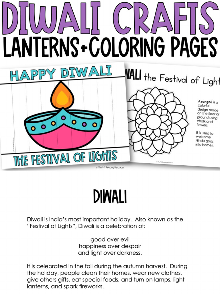 DiwaliCraftandColoringPagesDiwaliPaperLanternCraftDiwaliActivities 1 | PDF