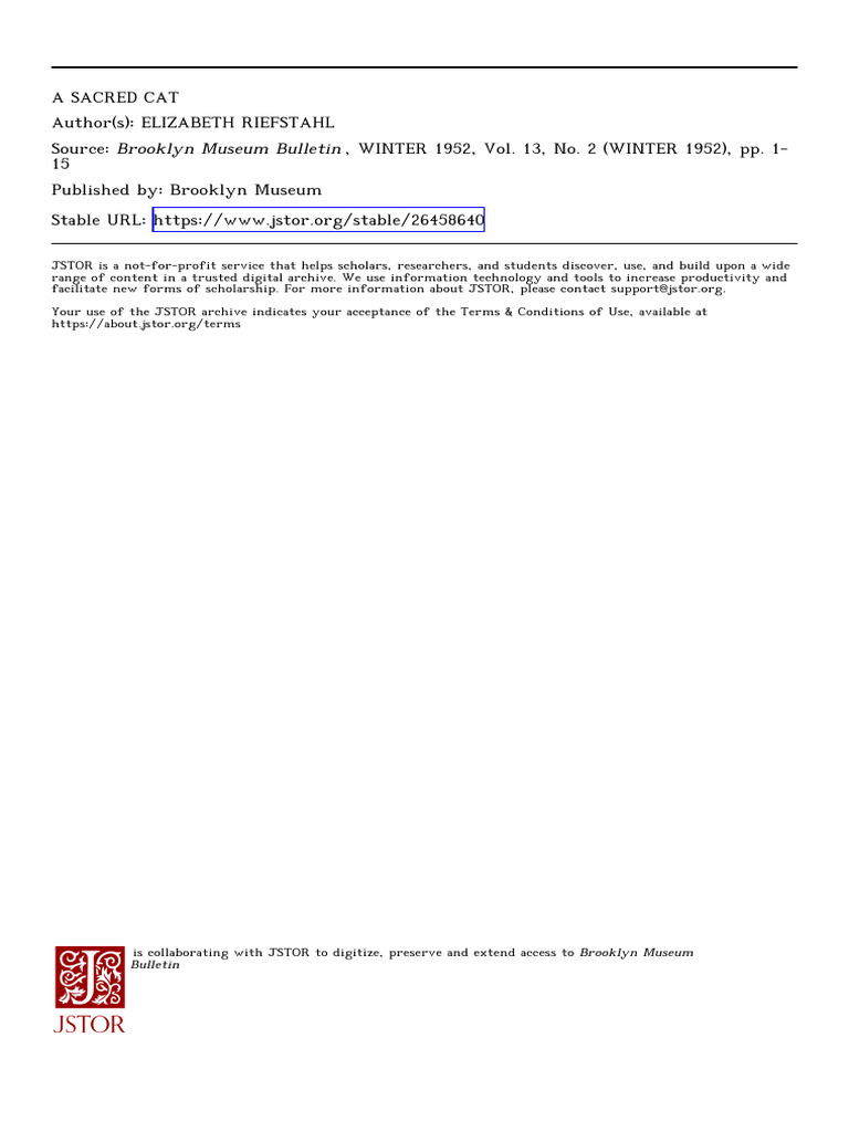 A Gata Sagrada (A Sacred Cat)- Bastet | PDF