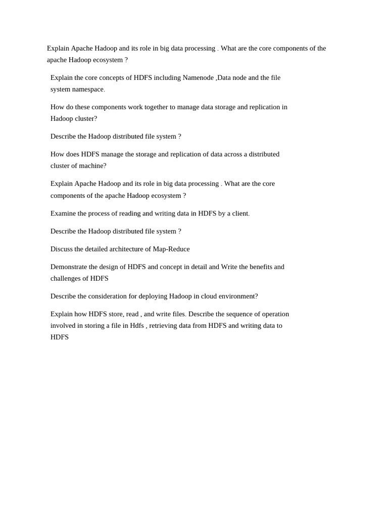 Explain Apache Hadoop and Its Role in Big Data Processing | PDF