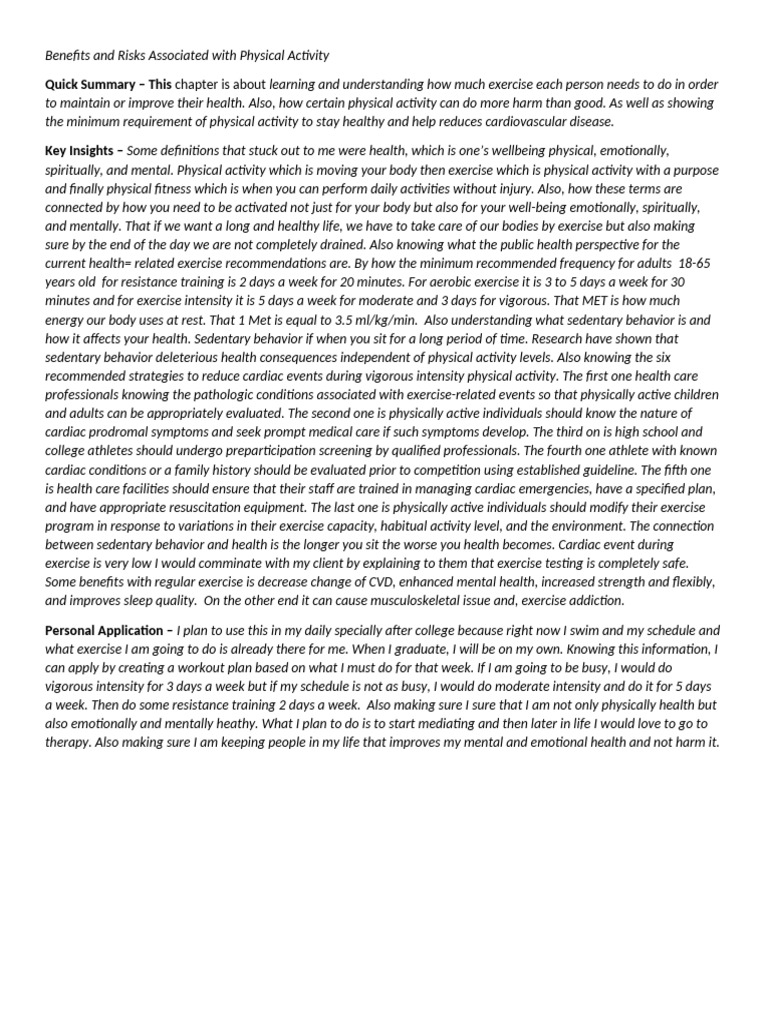 Chapter Net Out 1 Exercise Testing and Preciption | PDF | Sedentary ...