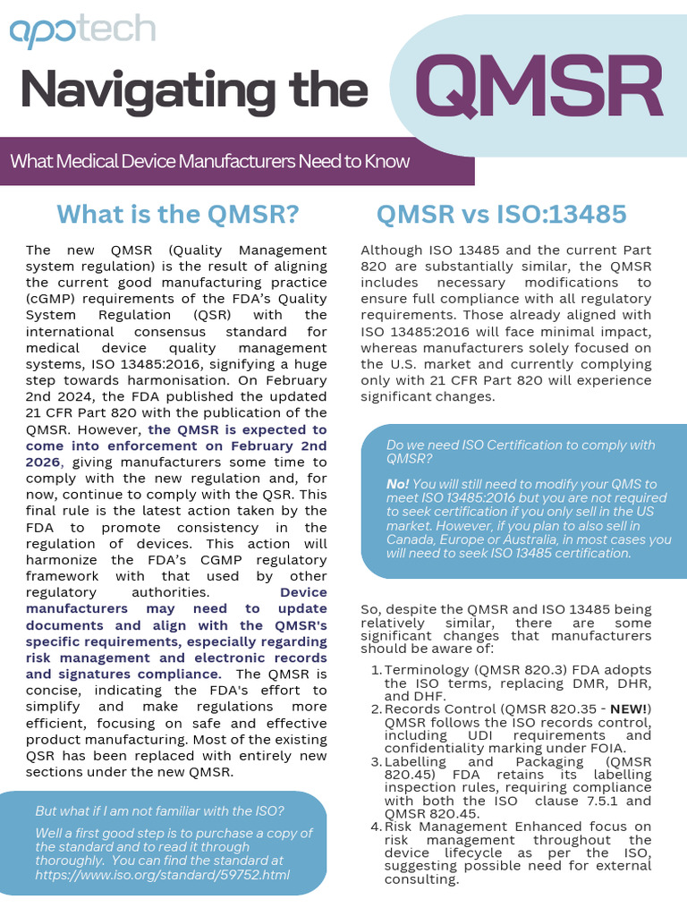 QMSR Vs ISO 13485 - Are You Ready For 2026 | PDF | Quality Management ...