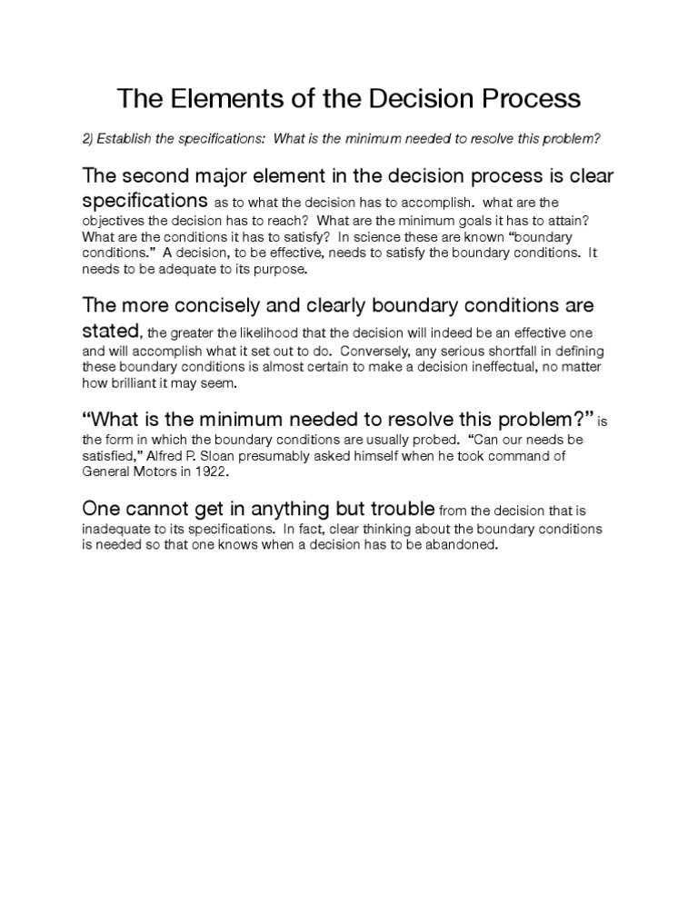 Decision-Making - Specifications | PDF