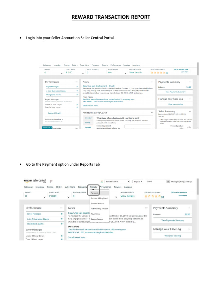 How To Generate Reward Transaction Report | PDF