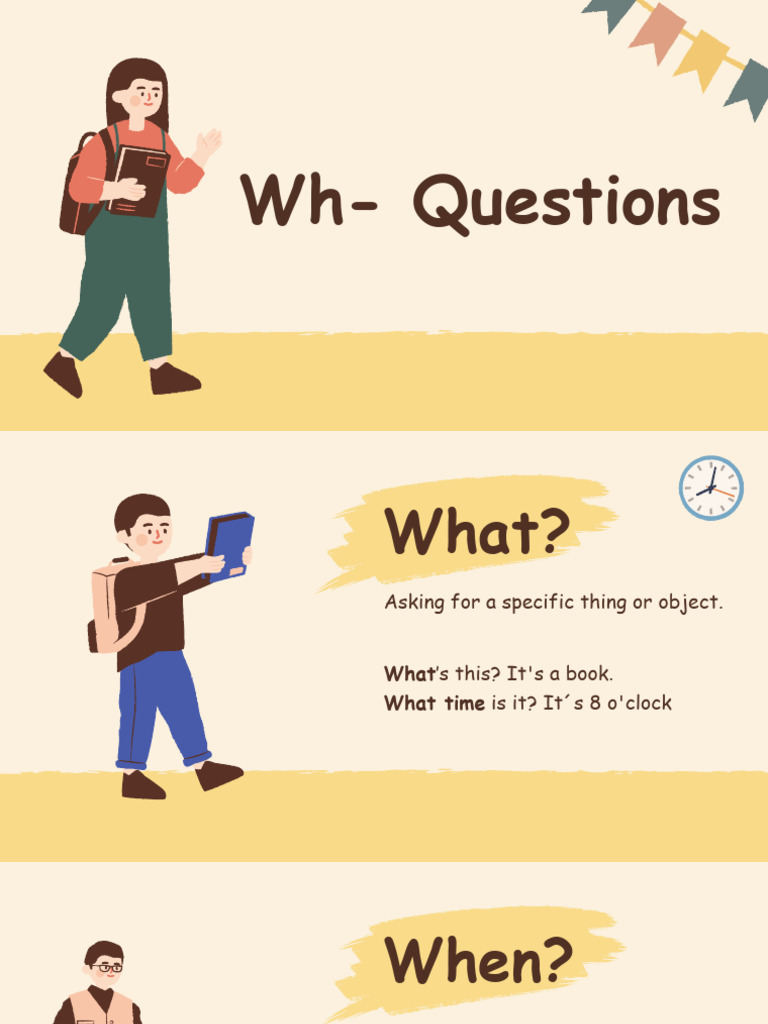 WH - Questions Classroom Presentation in Yellow and Beige Handdrawn ...