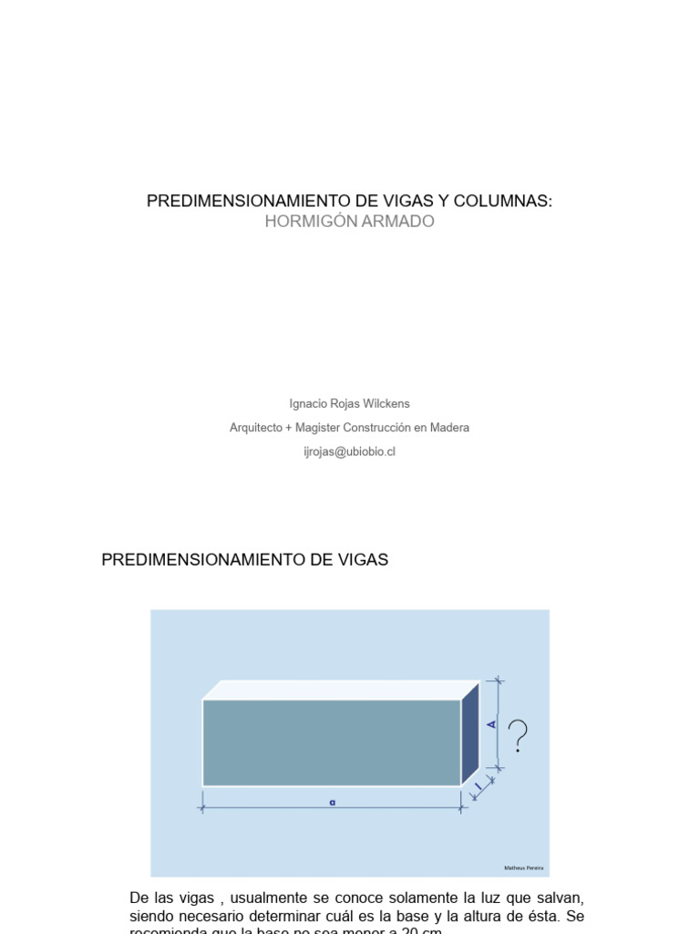 Predimensionamiento Vigas y Columnas | PDF
