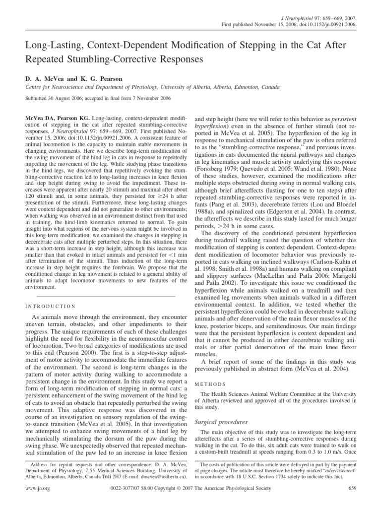 (2007) Equipo - 1 Daniel Et Al (McVea & Person) Stepping Modifications ...