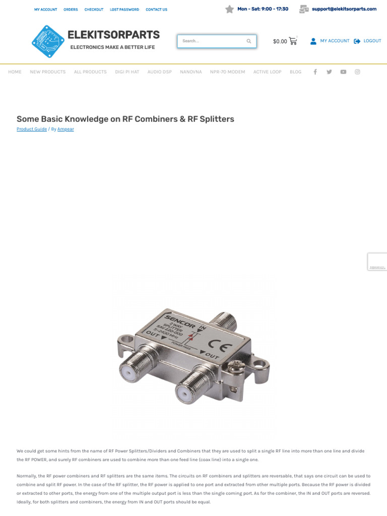 Some Basic Knowledge On RF Combiners & RF Splitters - ELEKITSORPARTS | PDF | Electronic Circuits ...