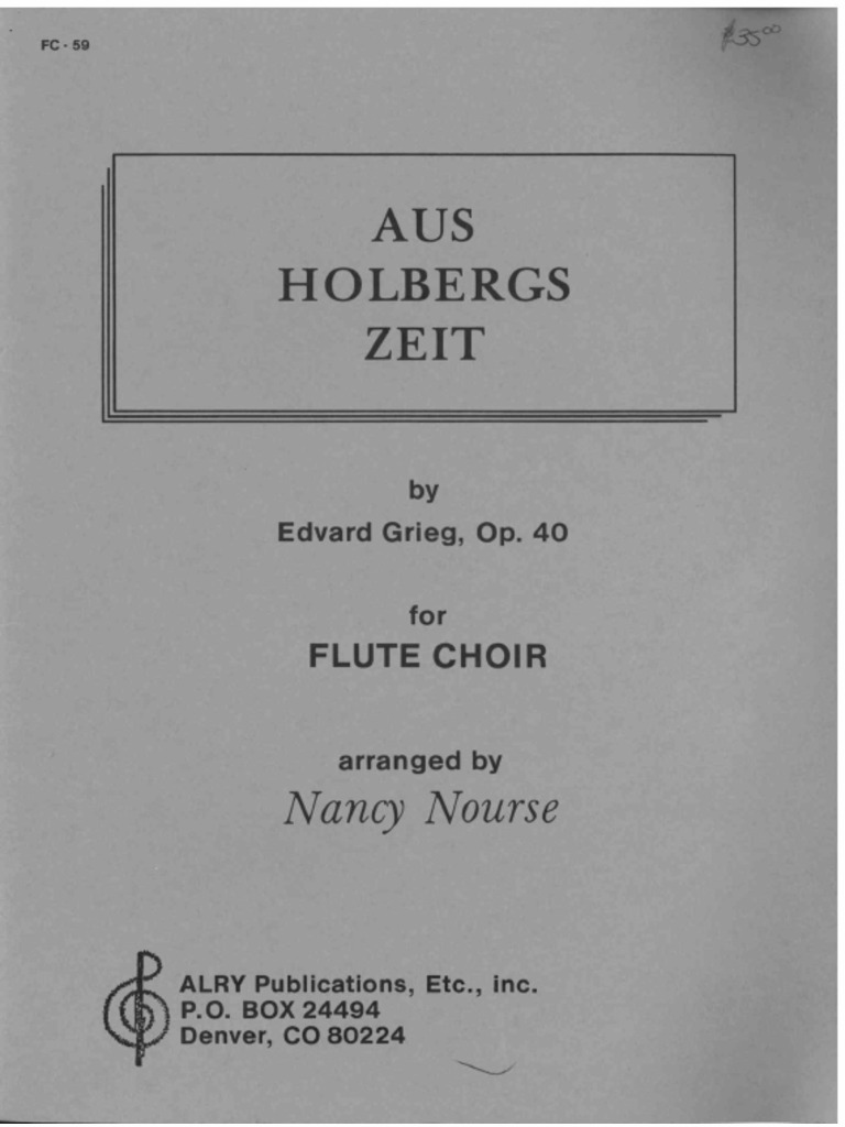 Grieg - AUS HOLBERGS ZEIT Orquesta Flautas | PDF