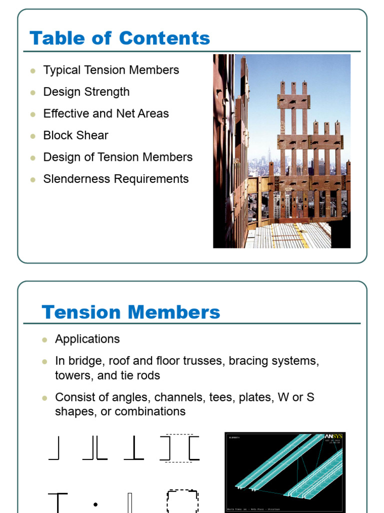 Steel - Ch2 - Tension Members Final File 2 | PDF | Deformation ...