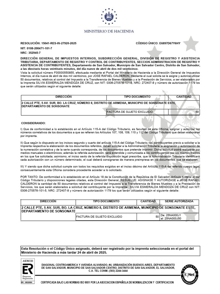 Solicitud Factura Sujero excluido | PDF | Impuestos | Gobierno