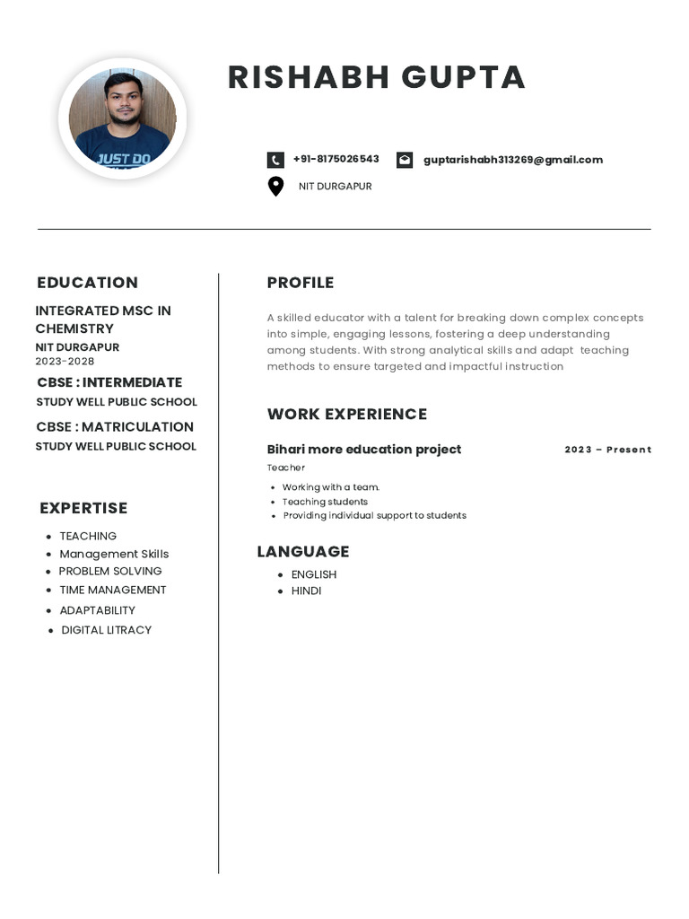 Professional Minimalist CV Resume | PDF