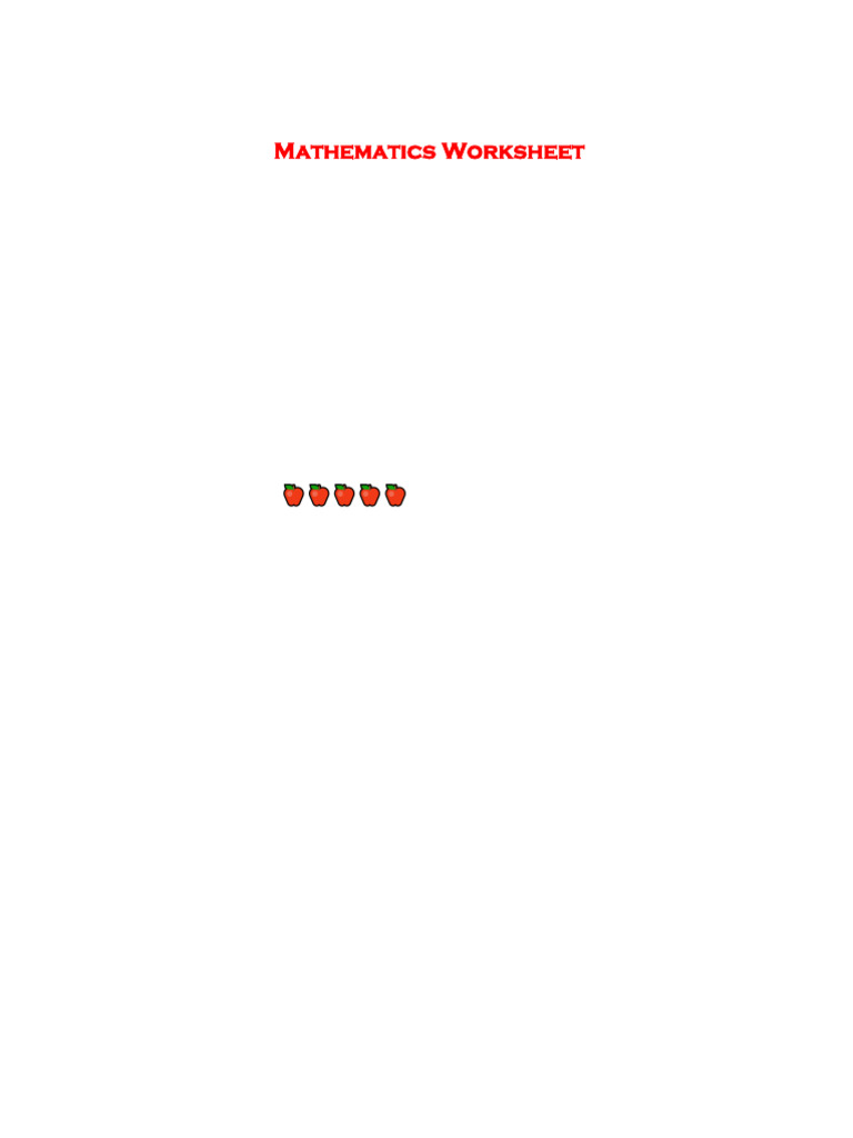 Class 1 Maths Worksheet with Answers | PDF