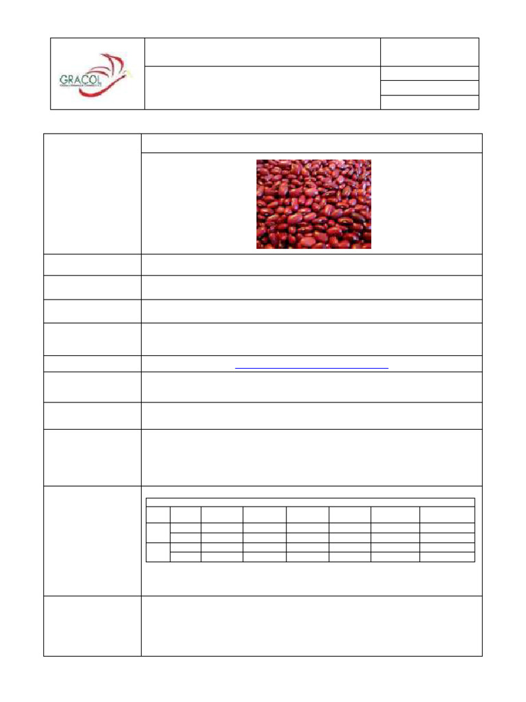 FT Frijol Rojo Gracol | PDF