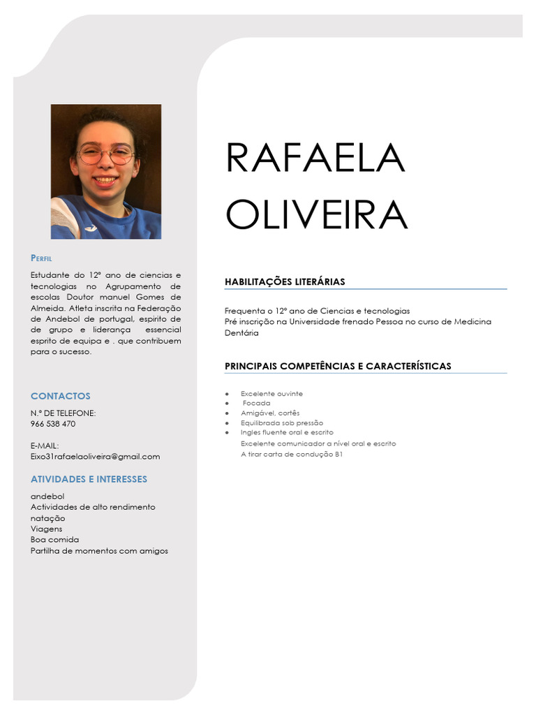 Currículo de Rafaela | PDF