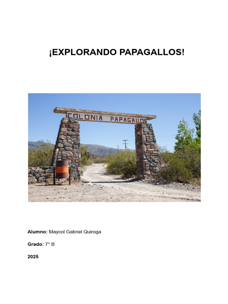¡EXPLORANDO PAPAGALLOS. Maycol | PDF