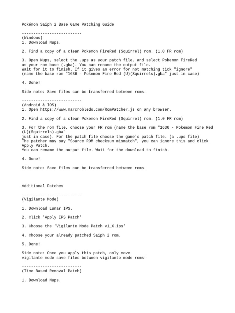 Patching & Additional Mods Guide | PDF