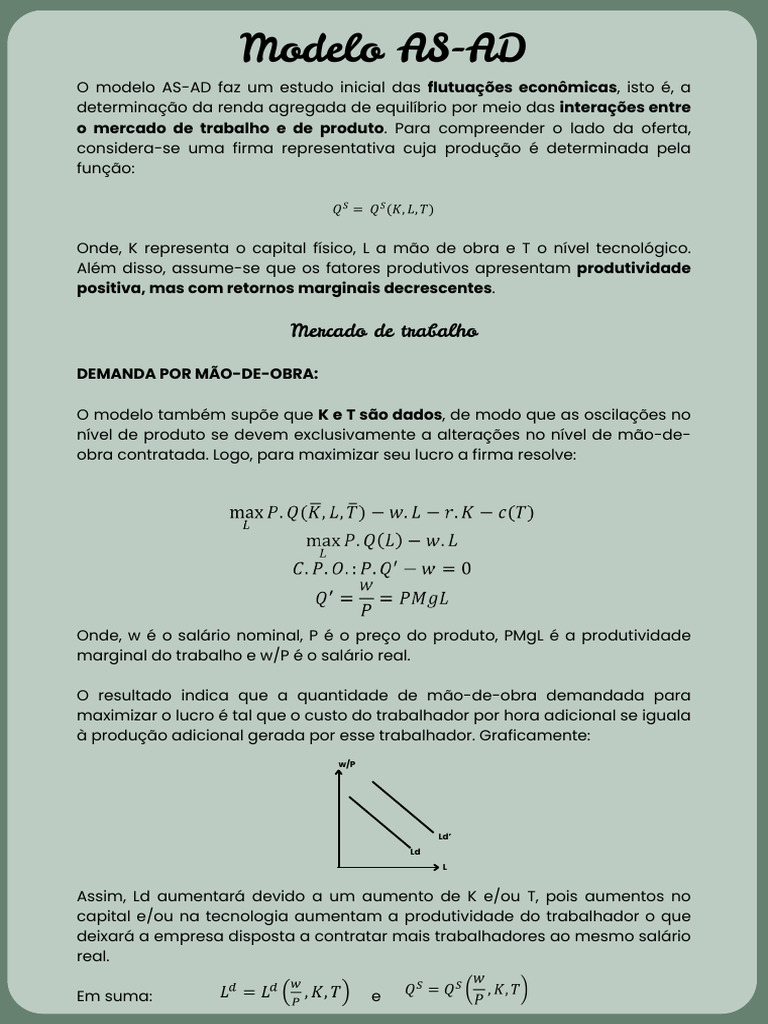 Modelo AS-AD: Equilíbrio e Desemprego | PDF | Economia | Economia do ...
