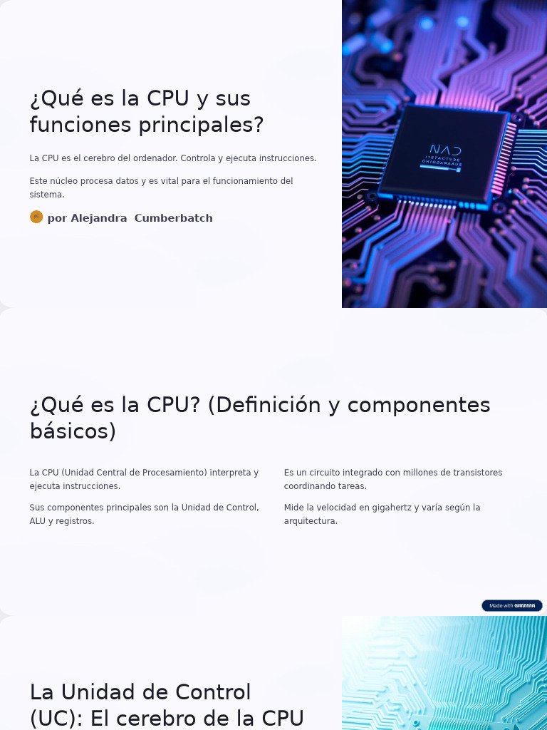 Que Es La CPU y Sus Funciones Principales | PDF | Unidad Central de ...