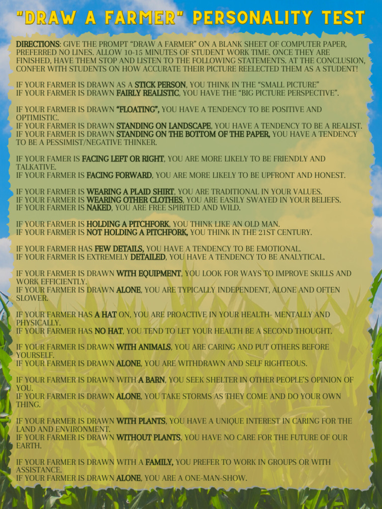 Draw a Farmer Personality Test | PDF