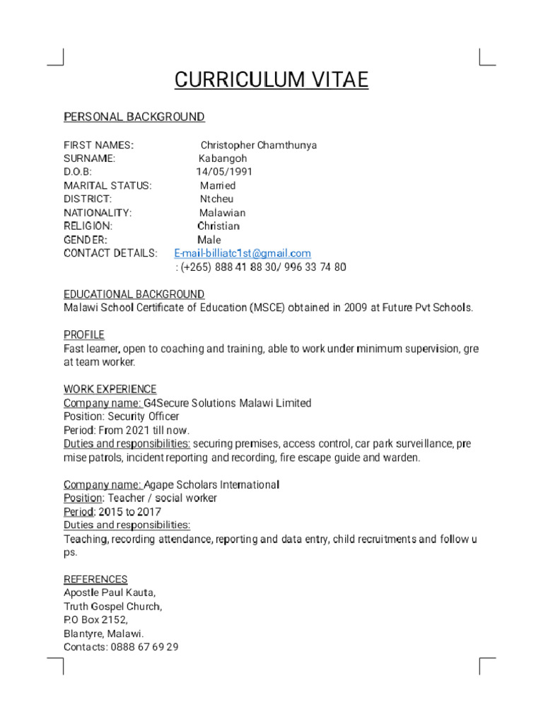 CV Chris 2 - Phoenix | PDF