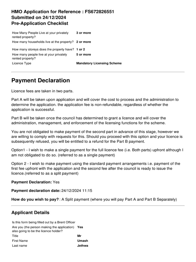 HMO Application For Case Ref FS672826551 2 | PDF | Lease | Leasehold Estate