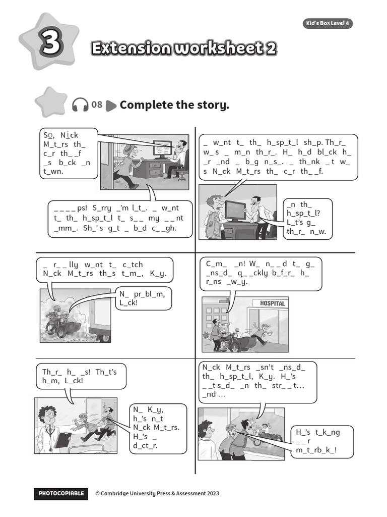 KBNGESS KidsBox Level4 Unit3 Extension Worksheet 2 | PDF