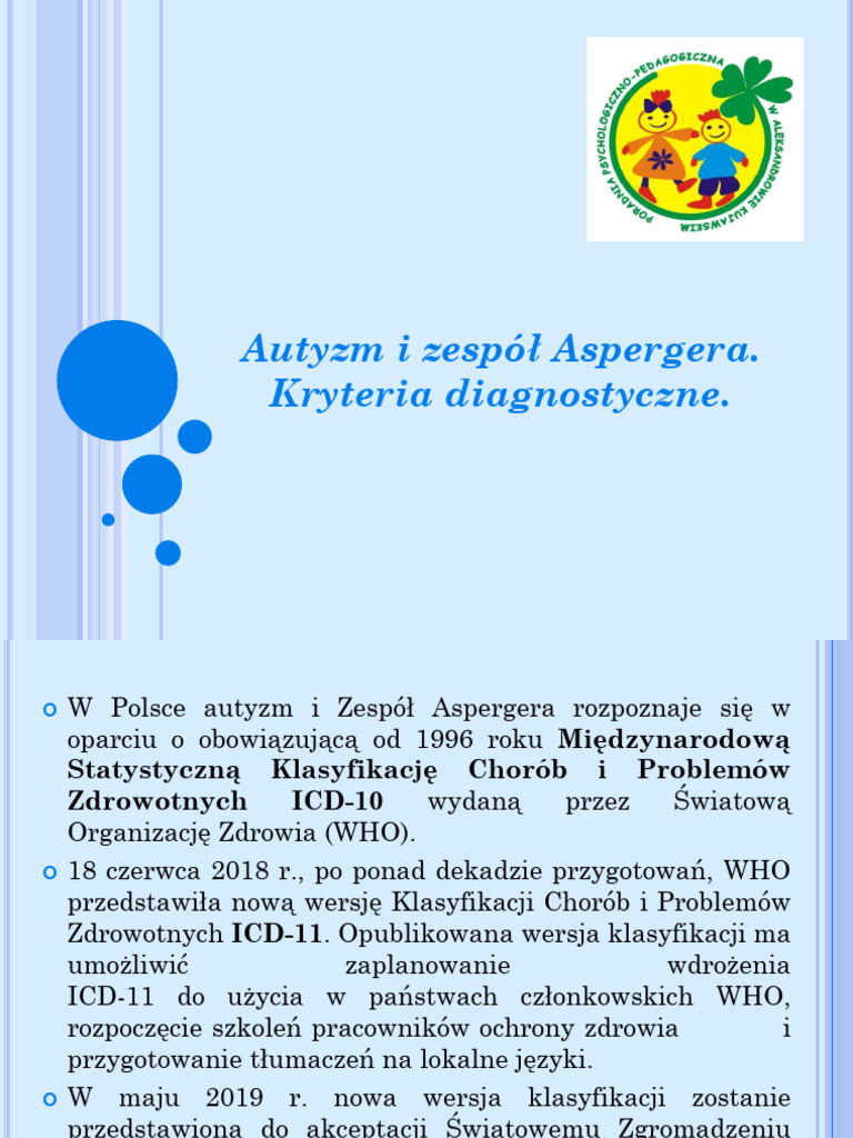 Autyzm I Zesp Aspergera - Kryteria Tyczne | PDF