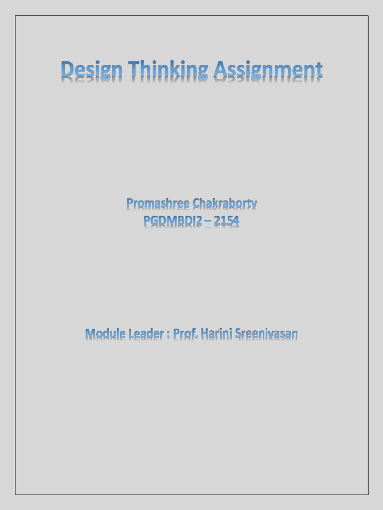 Design Thinking Assignment_Promashree Chakraborty | PDF | Design ...