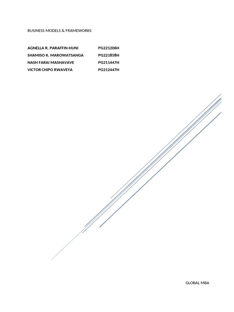 Business Model and Frameworks Group Assignment | PDF | Business Model ...