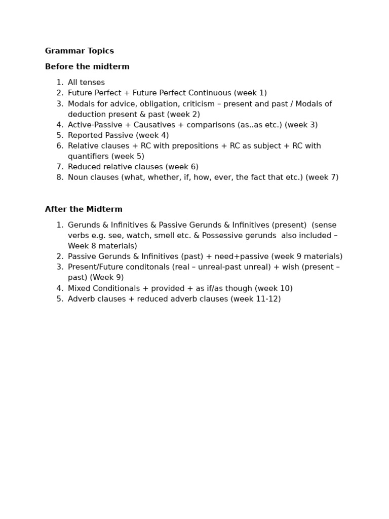 Comprehensive Grammar Topics Guide | PDF
