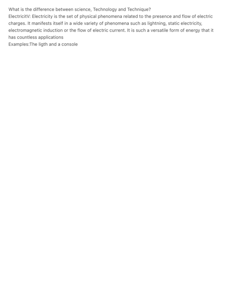 What Is The Difference Between Science, Technology and Technique | PDF