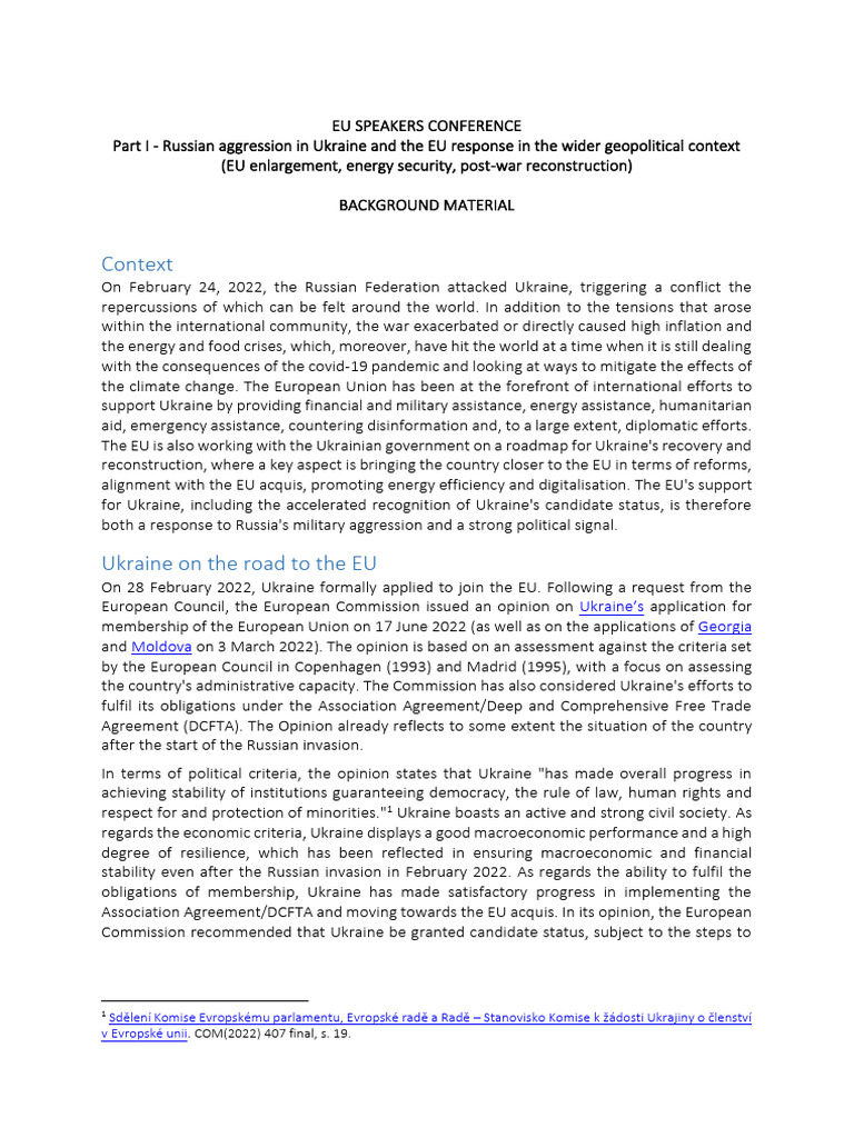EUSC Background Reading Session I | PDF | Enlargement Of The European ...