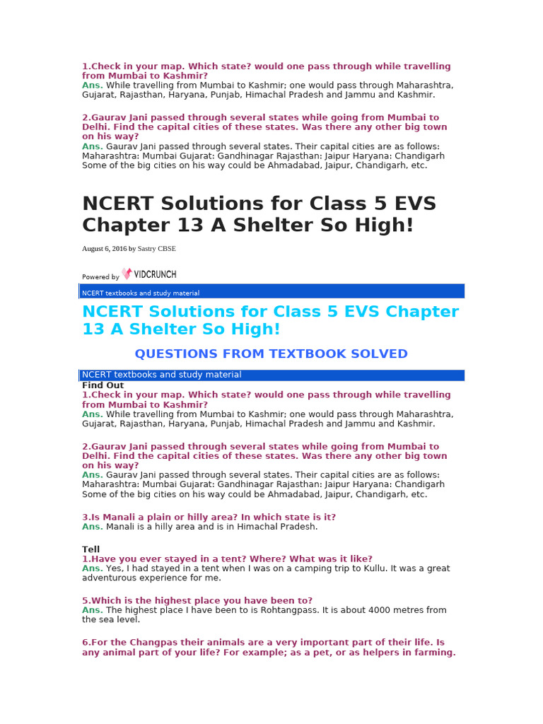 Class 5 Evs Question Papers | PDF | Cattle | Domesticated Animals