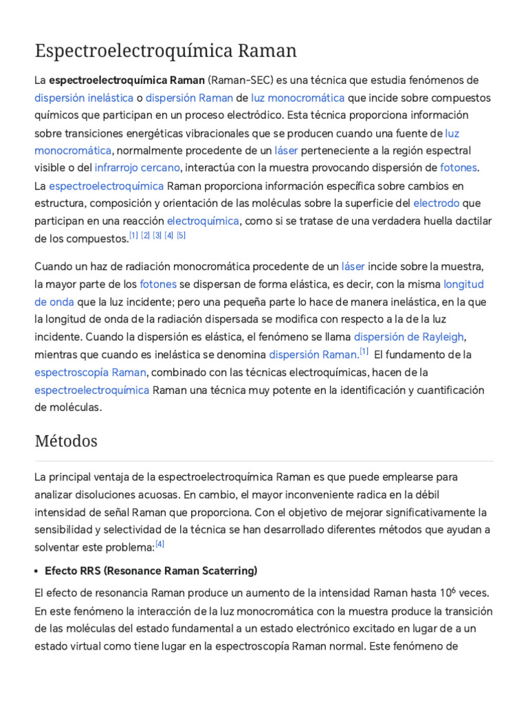 Espectroelectroquímica Raman - Wikipedia, La Enciclopedia Libre | PDF | Espectro ...