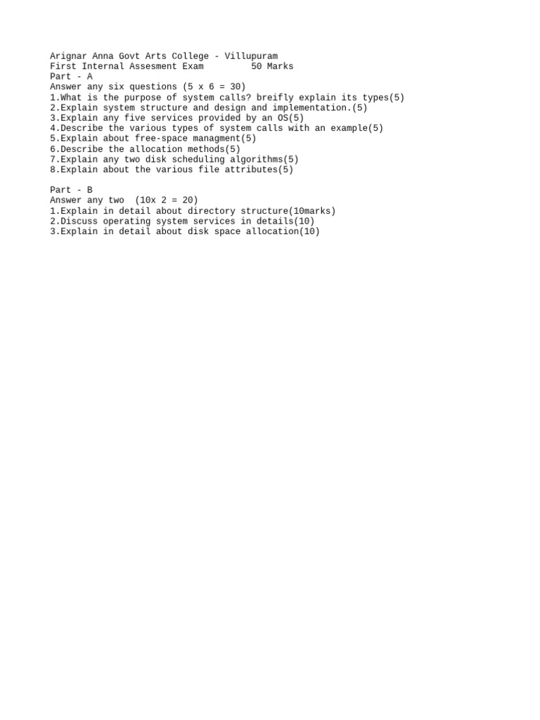Os Exam | PDF