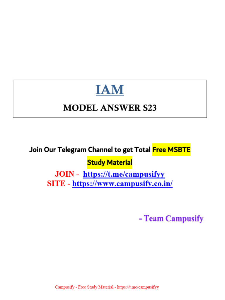 IAM S23 Model by Campusify | PDF