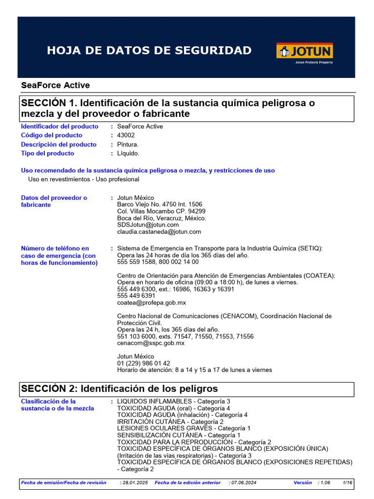 SDS 43002 SeaForce Active Spa MX | PDF | Agua