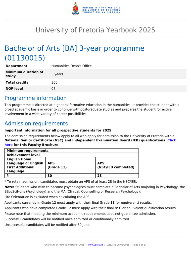 Programme 01130015 Abridged | PDF | University And College Admission ...