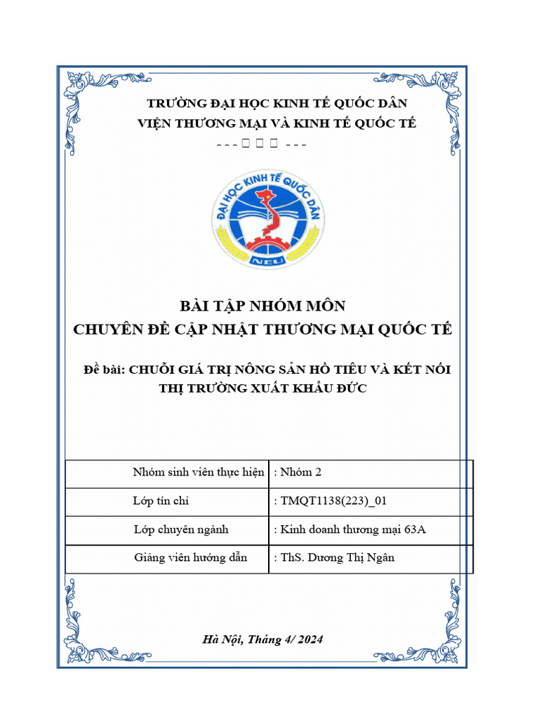 Bản sao của NHÓM 2 - NỘI DUNG BTN CHUYÊN ĐỀ CẬP NHẬT TMQT | PDF