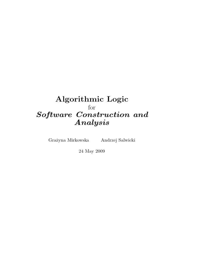 Algorithmic Logic For Programmers | PDF | Mathematical Logic | First ...