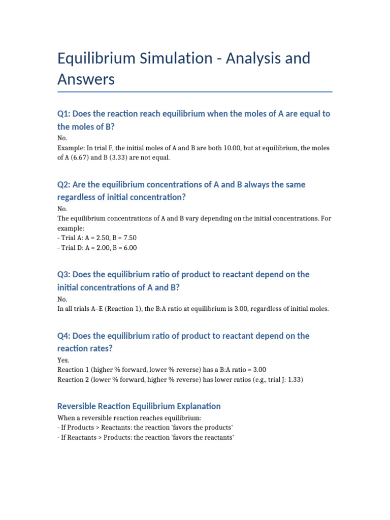 Equilibrium Analysis | PDF
