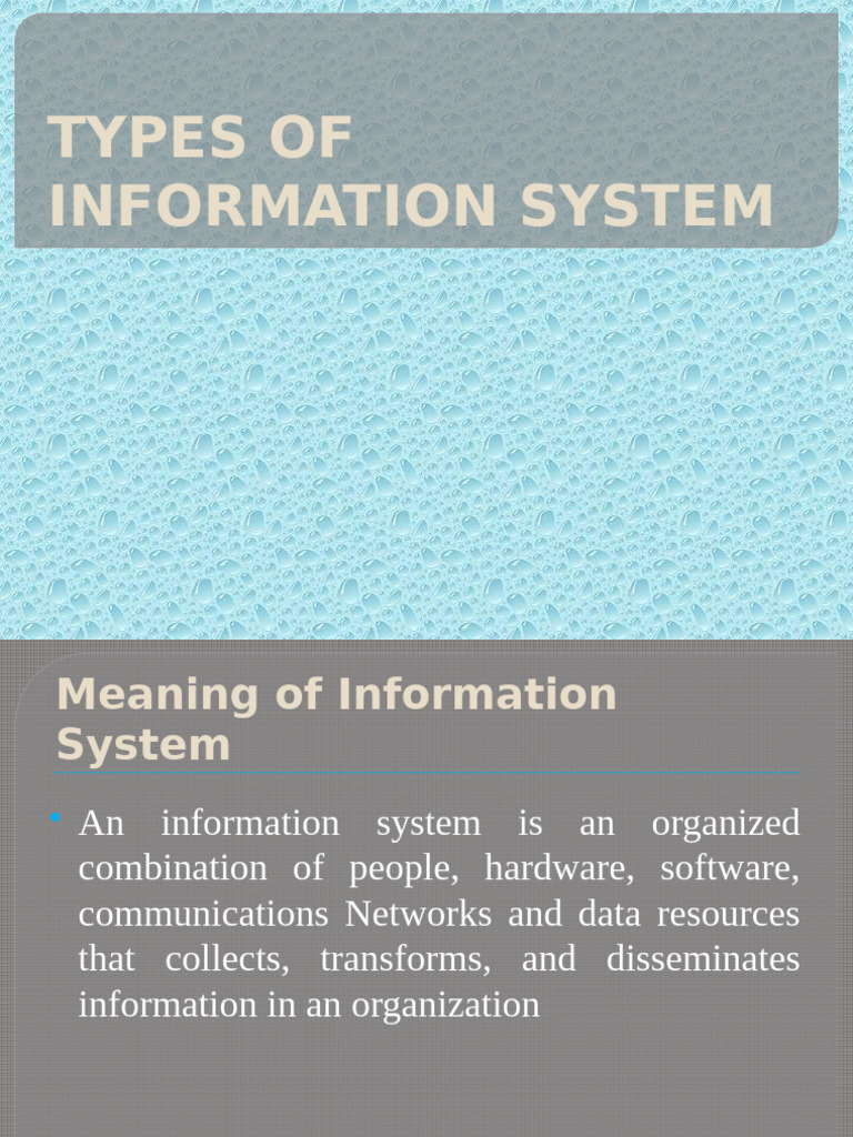 Types of Infomation System (1) | PDF | Information | Marketing