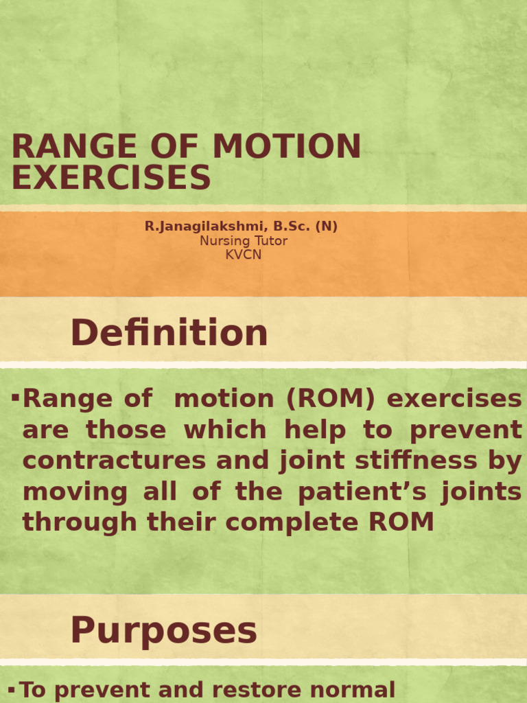 Range of Motion Exercises 1 | PDF | Anatomical Terms Of Motion ...