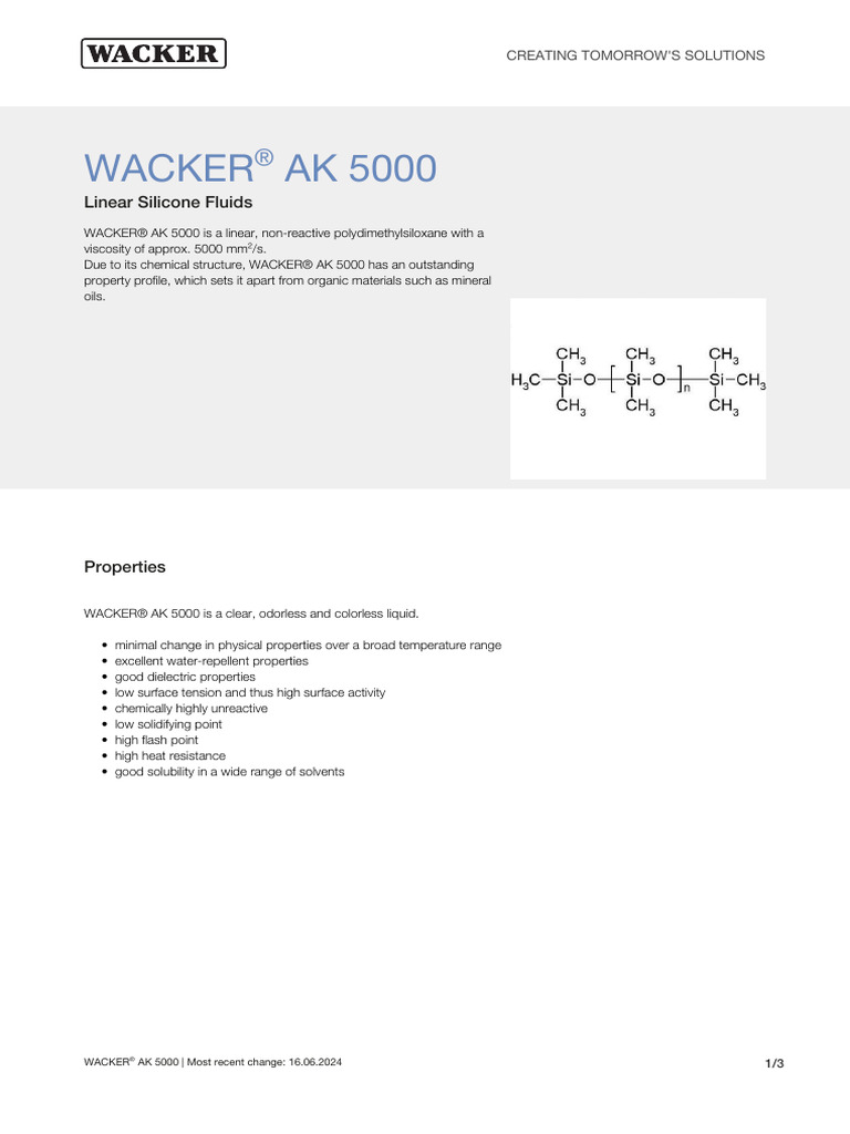 WACKER AK 5000 en 2024.06.16 | PDF | Solvent | Silicone