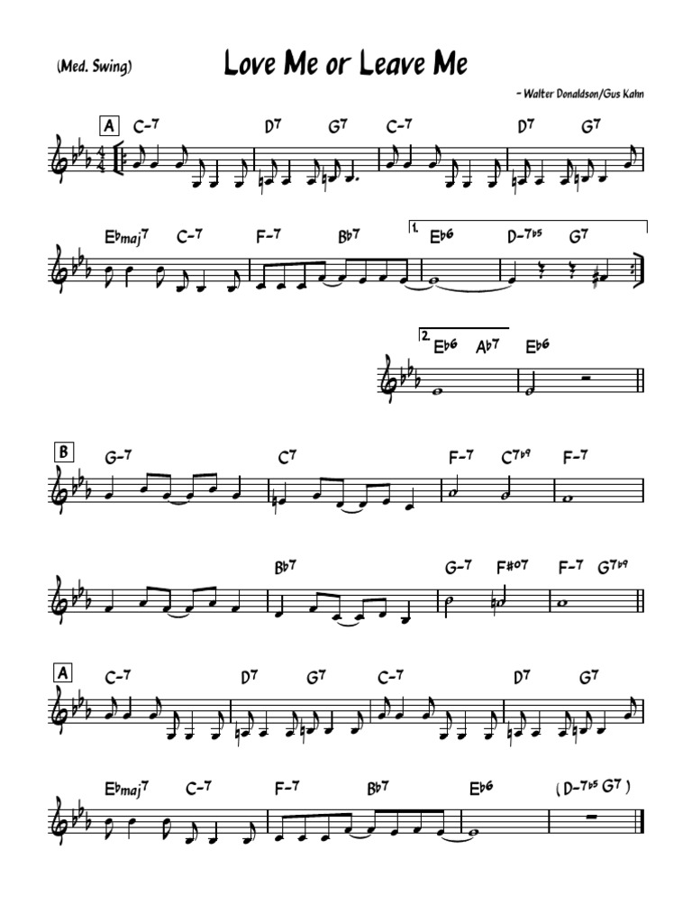 Love Me or Leave Me Sheet Music | PDF