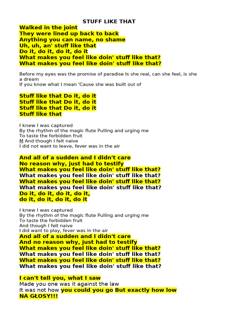 Stuff Like That | PDF